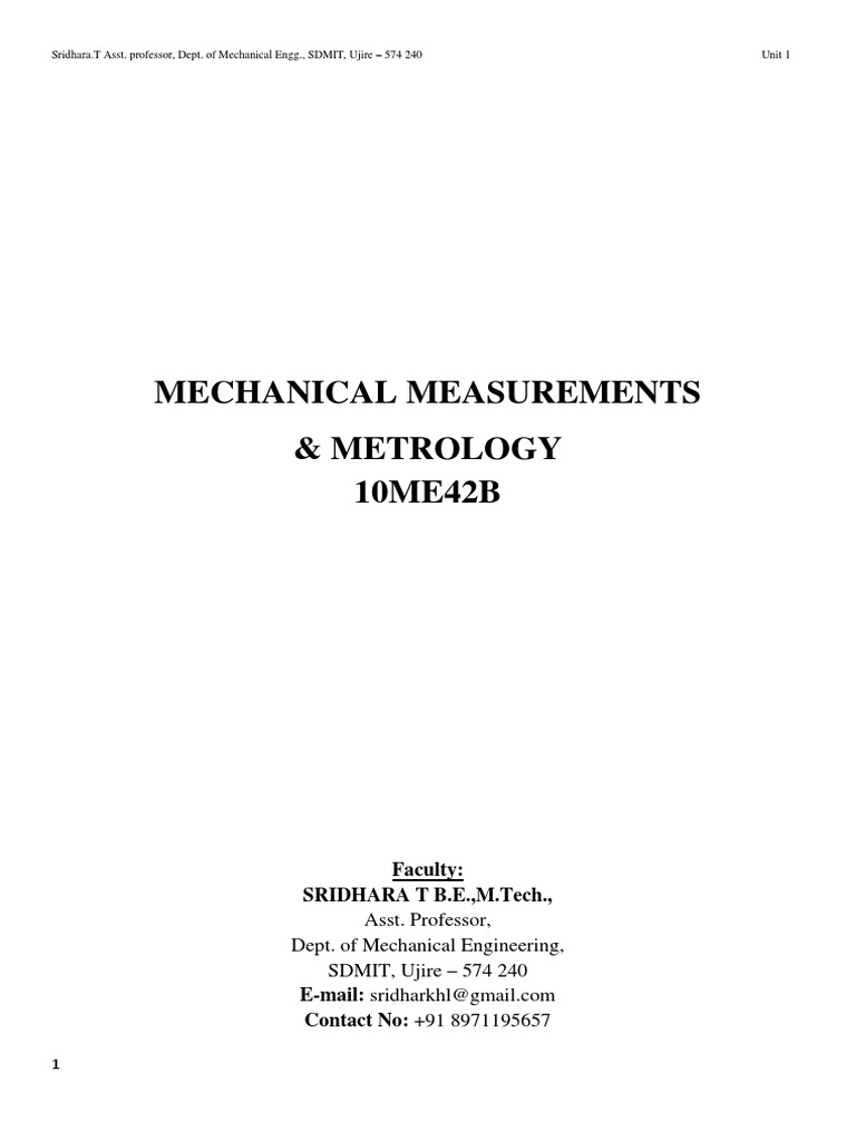 An Introduction to Metrology: Standards of Measurement, Applications in Engineering, and the ...