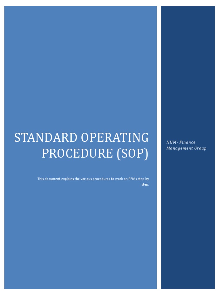 Standard Operating Procedure for Financial Management under the ...