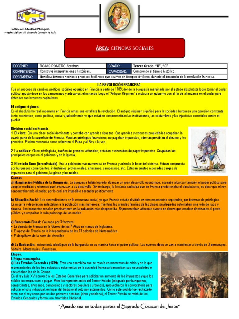 Actividad N 07. CCSS. 3 Grado. NSSCJ 2022 | PDF | Reino del terror | revolución Francesa