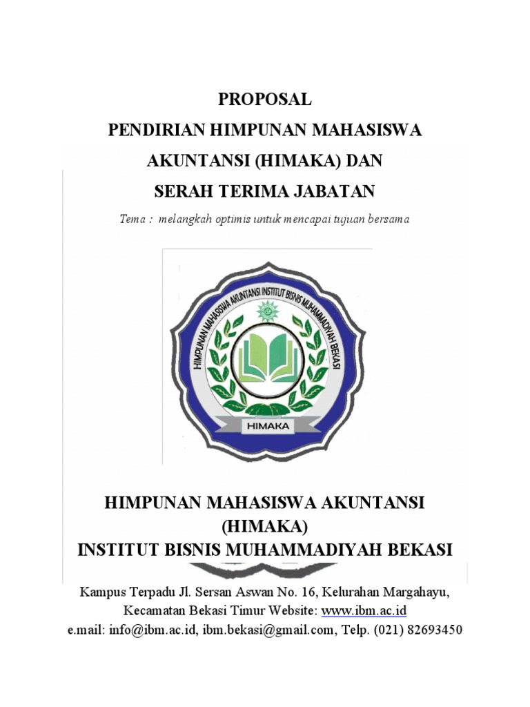 Proposal Serah Terima Jabatan HIMAKA | PDF | Karier & Perkembangan | Bisnis
