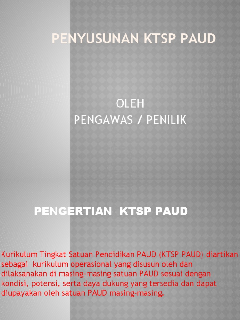 Penyusunan KTSP Paud | PDF