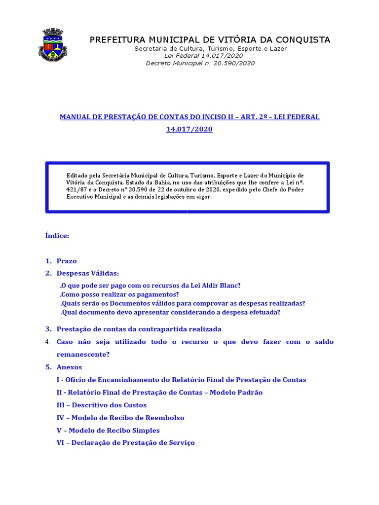 Manual-Utilização e Prestação de Contas Do Inciso II - Lei Aldir Blanc ...