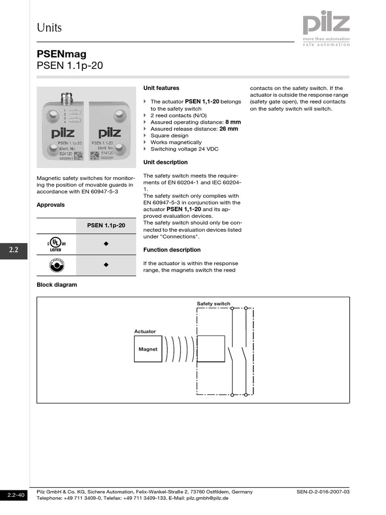 PNOZ s4 Safety Relay Magnetic Switch | PDF | Switch | Alternating Current