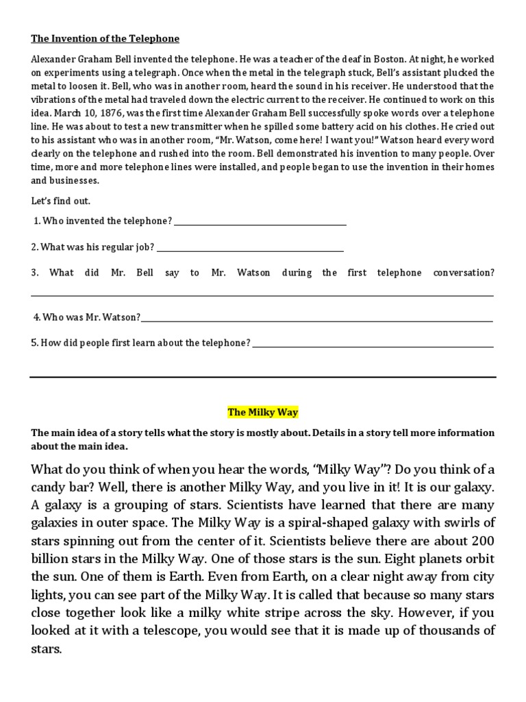 English Reading Comprehension Class 4 | PDF | Astronomy