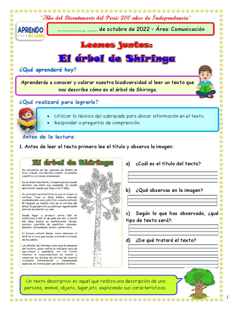 Semana 27 - CP1 El Arbol de Shiringa | PDF