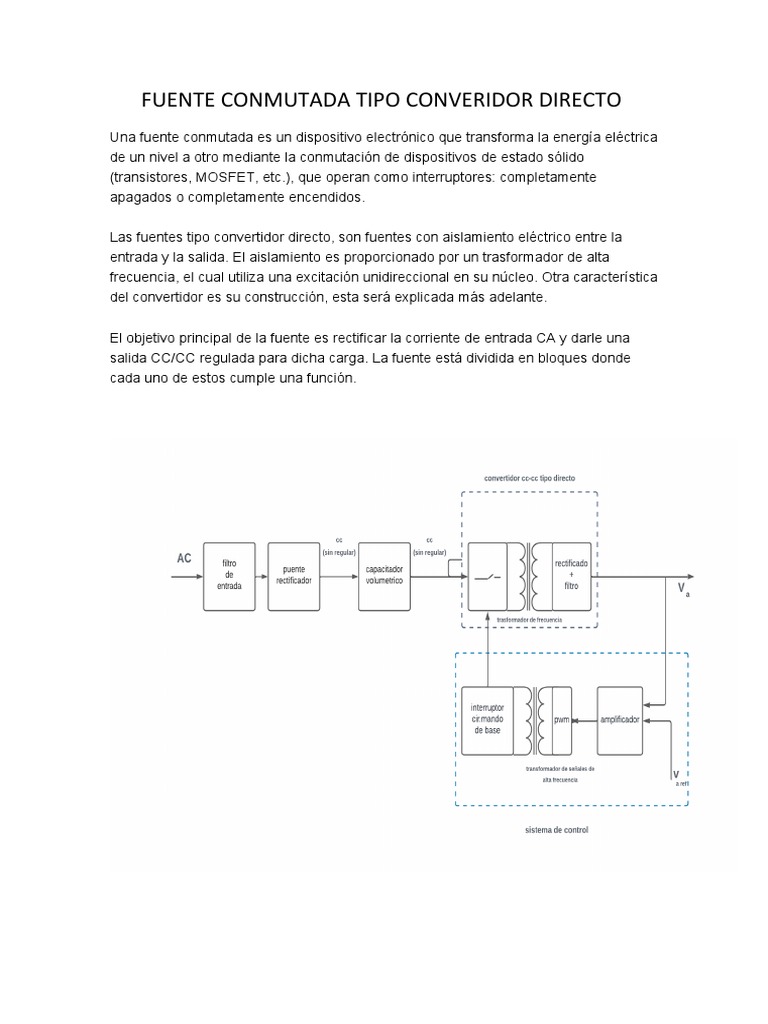Fuente Conmutada Tipo Converidor Directo | PDF