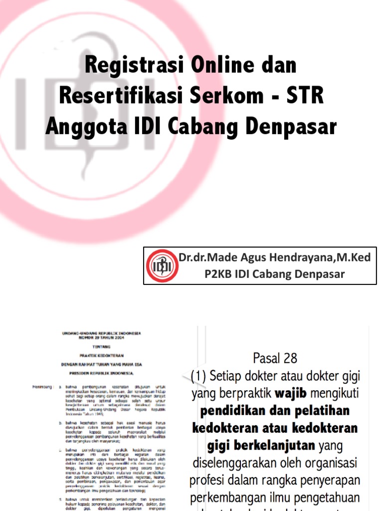 TELEMEDICINE Registrasi Online SERKOM - STR | PDF