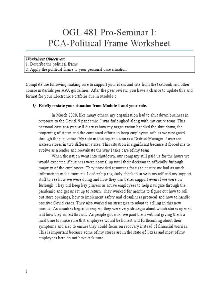4 Political Frame Worksheet | PDF | Leadership | Business