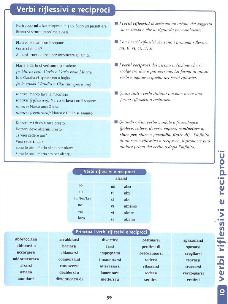6. Verbi Riflessivi e Reciproci | PDF