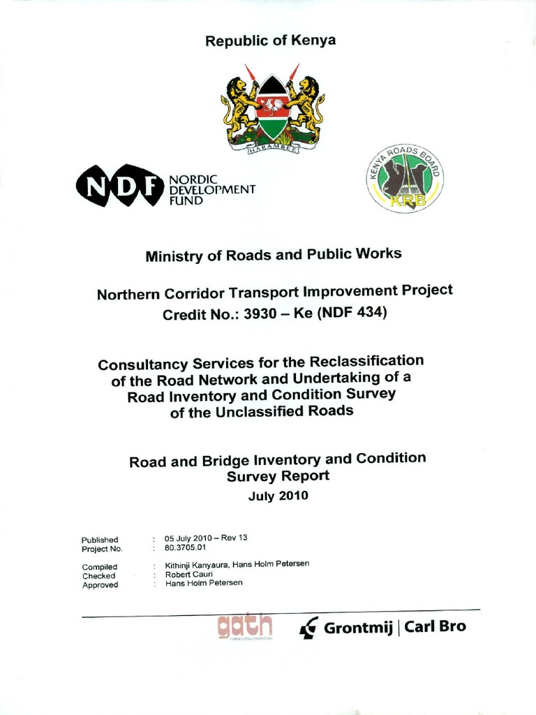 Road - Bridge Inventory - Condition Survey Report July 2010 | PDF