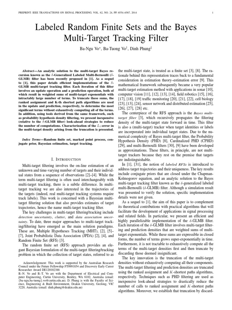 Labeled Random Finite Sets And The Bayes Pdf Function Mathematics Bayesian Inference 