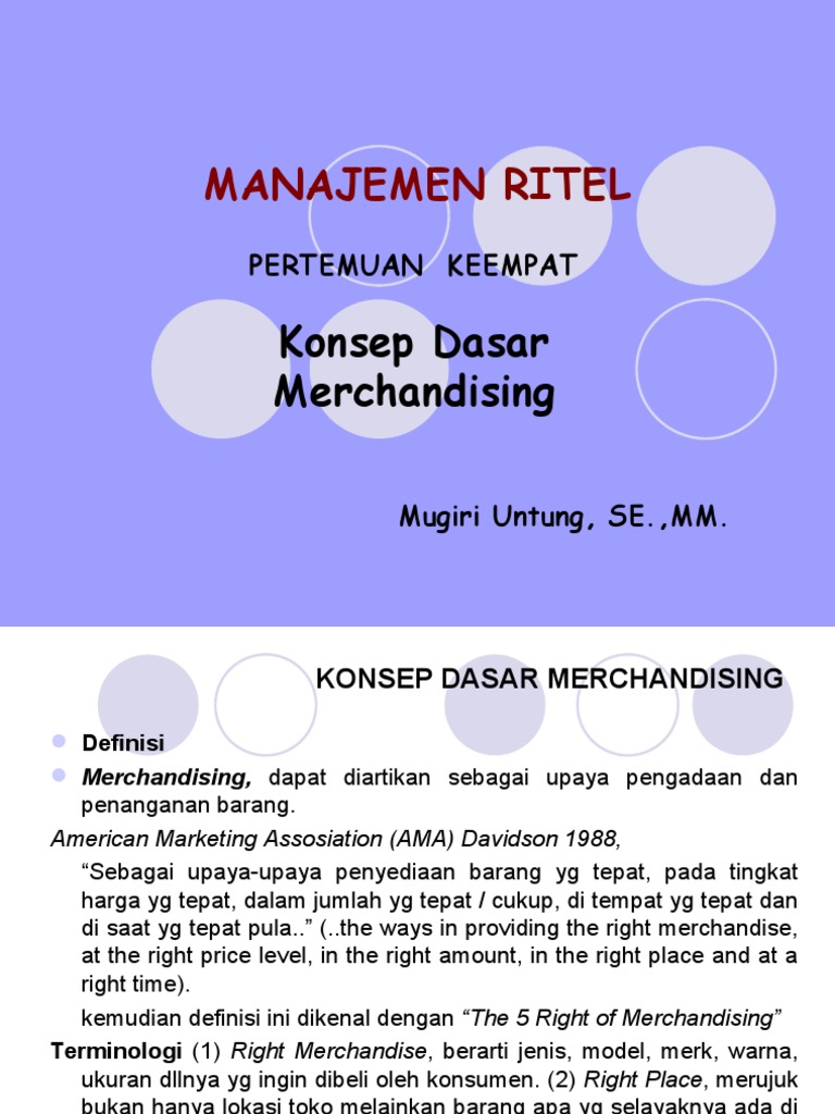 P4. Konsep Dasar Merchandising | PDF