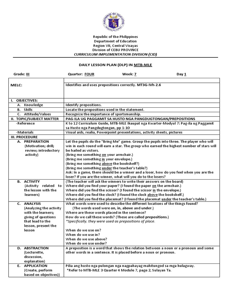 DLP-in-MTB-MLE 3 - Q4 - WEEK 7 - DAYS 1 - 5-FINAL | PDF | Career & Growth