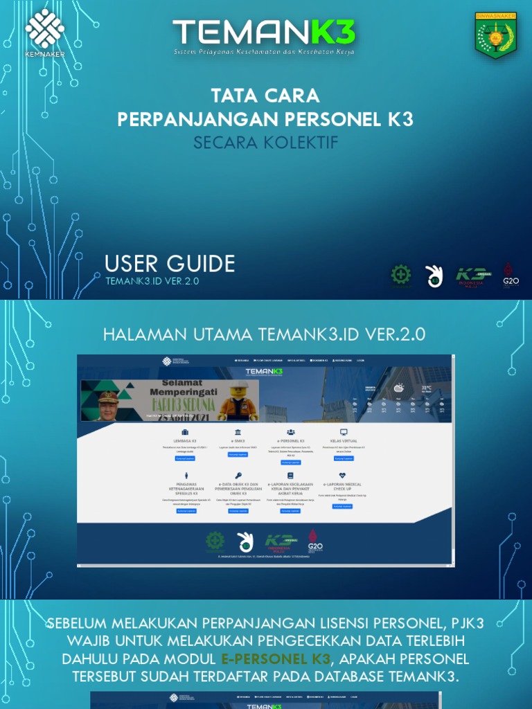 User Guide PJK3 - Tata Cara Perpanjangan Personel | PDF