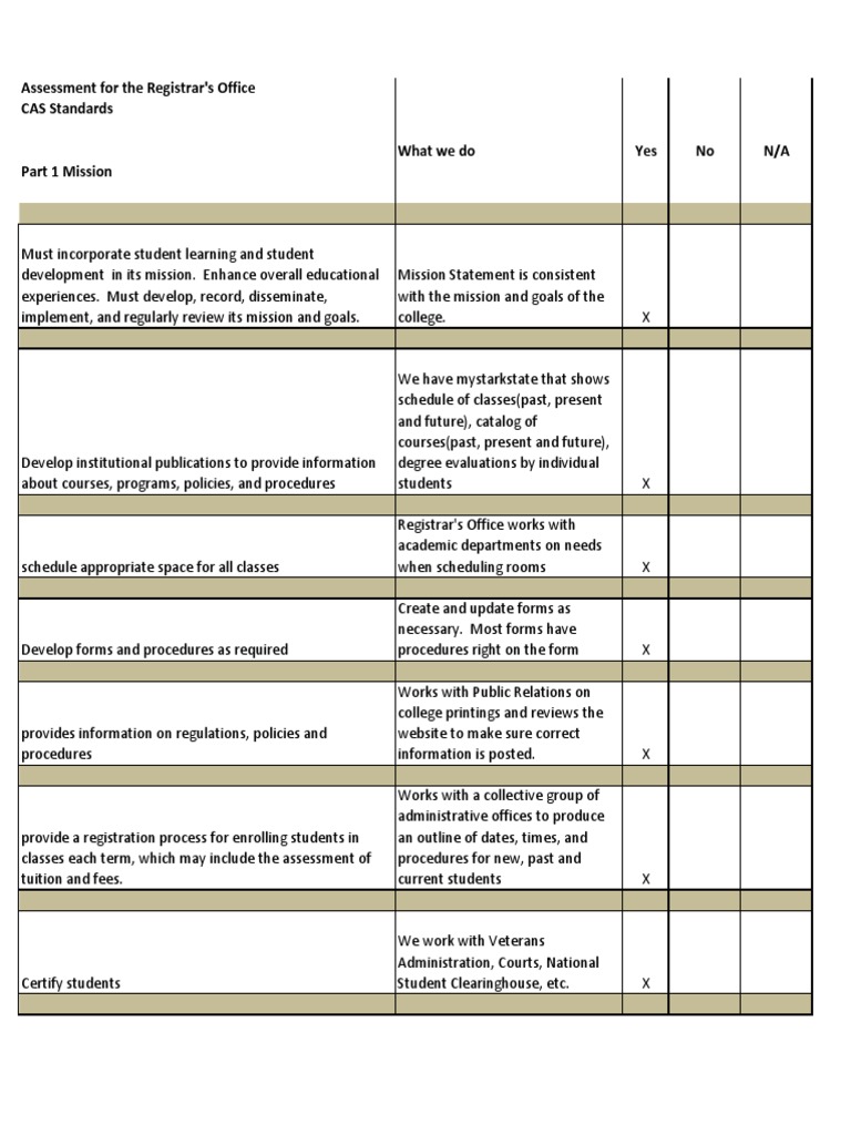 CAS Standards Registrars Office | PDF