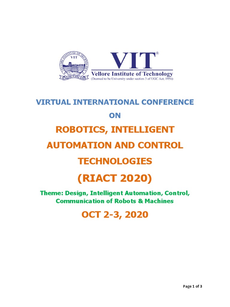 Robotics Conference Topics | PDF | Robotics | Automation