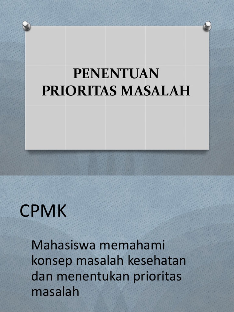 Prioritizing Health Problems | PDF