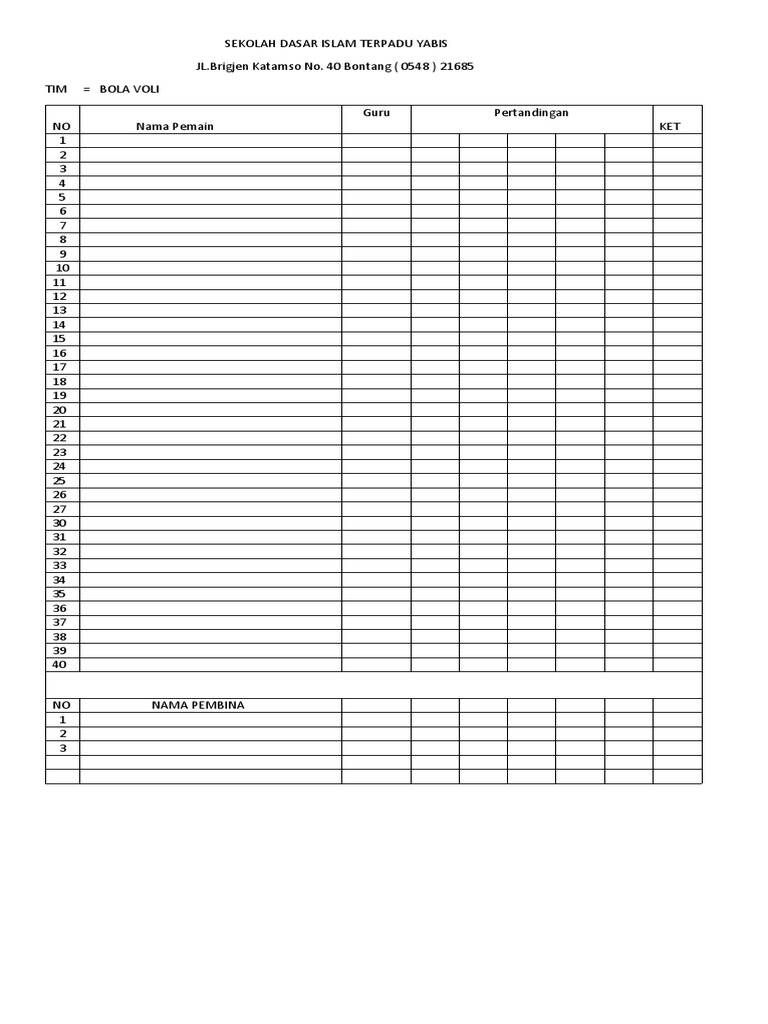 Absen Ekstra Sepak Bola 22 &23 | PDF