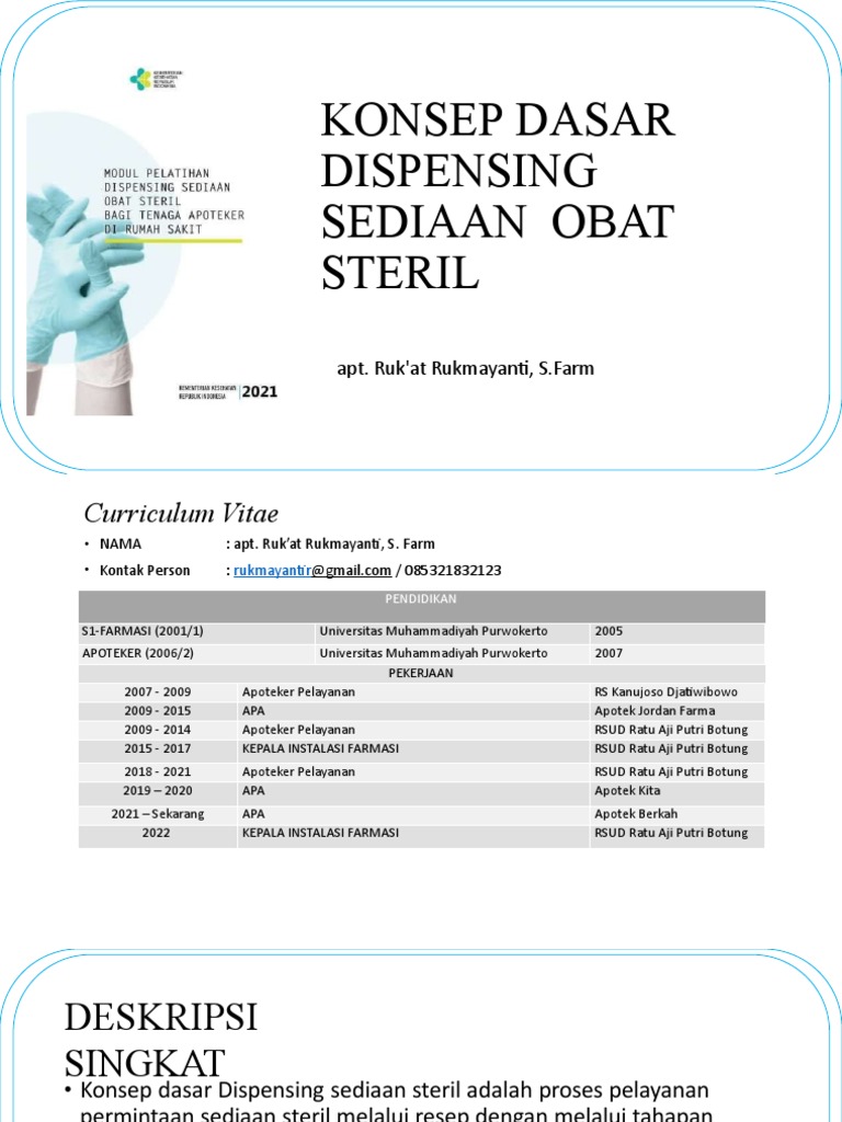 Konsep Dasar Dispensing Sediaan Steril | PDF