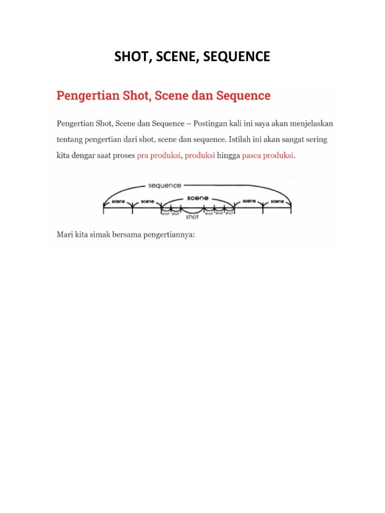Shot, Scene, Sequence | PDF