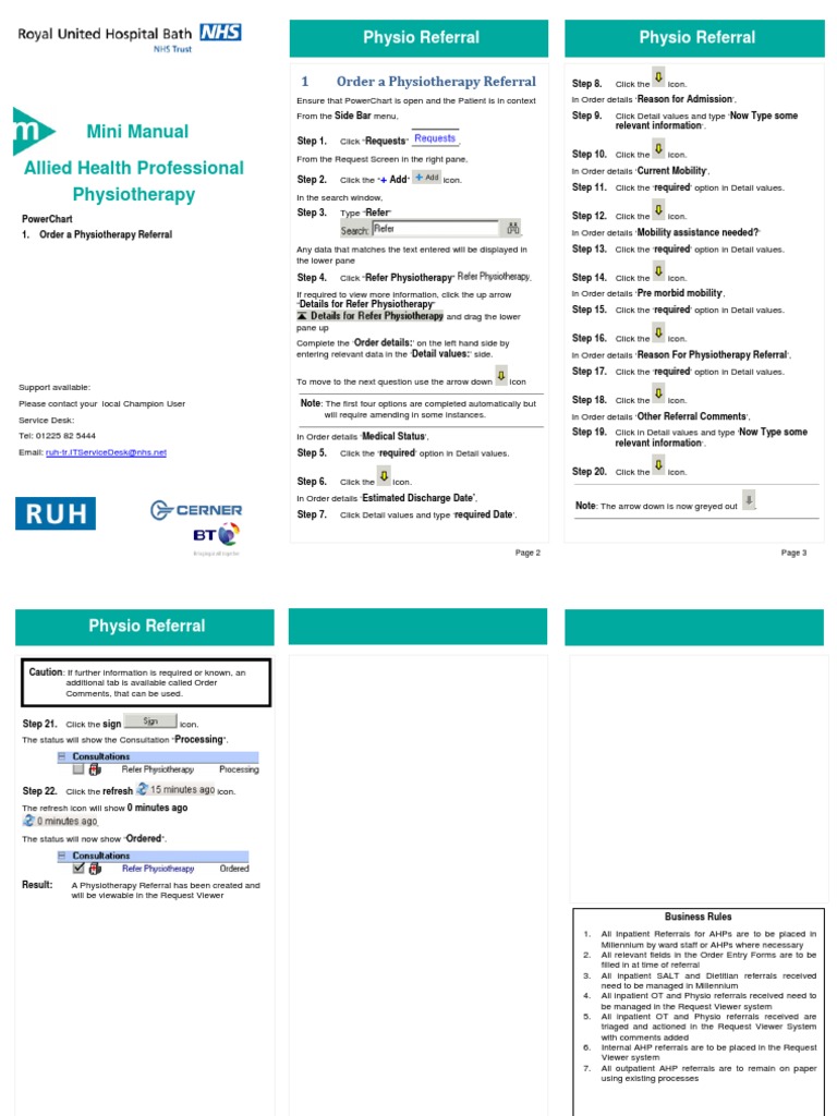 Miniguide_AHP_PowerChart_Referral_to_Physiotherapy | PDF