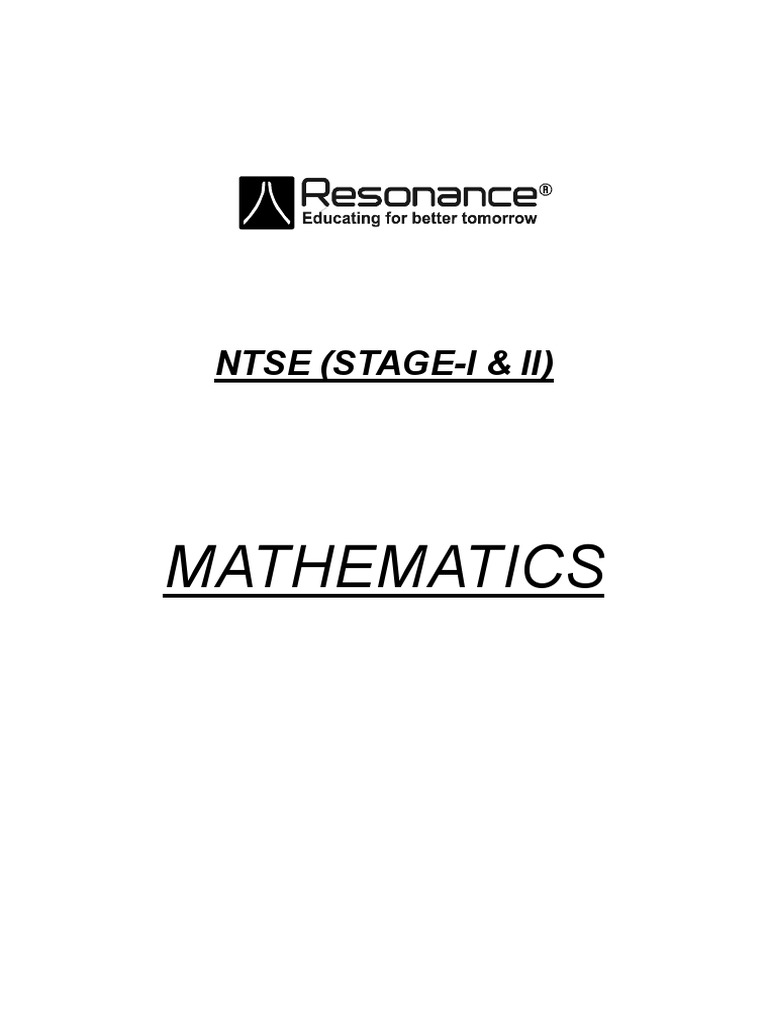 Mathematics - NTSE Stage I & II - 2017 18 Final | PDF | Area | Triangle