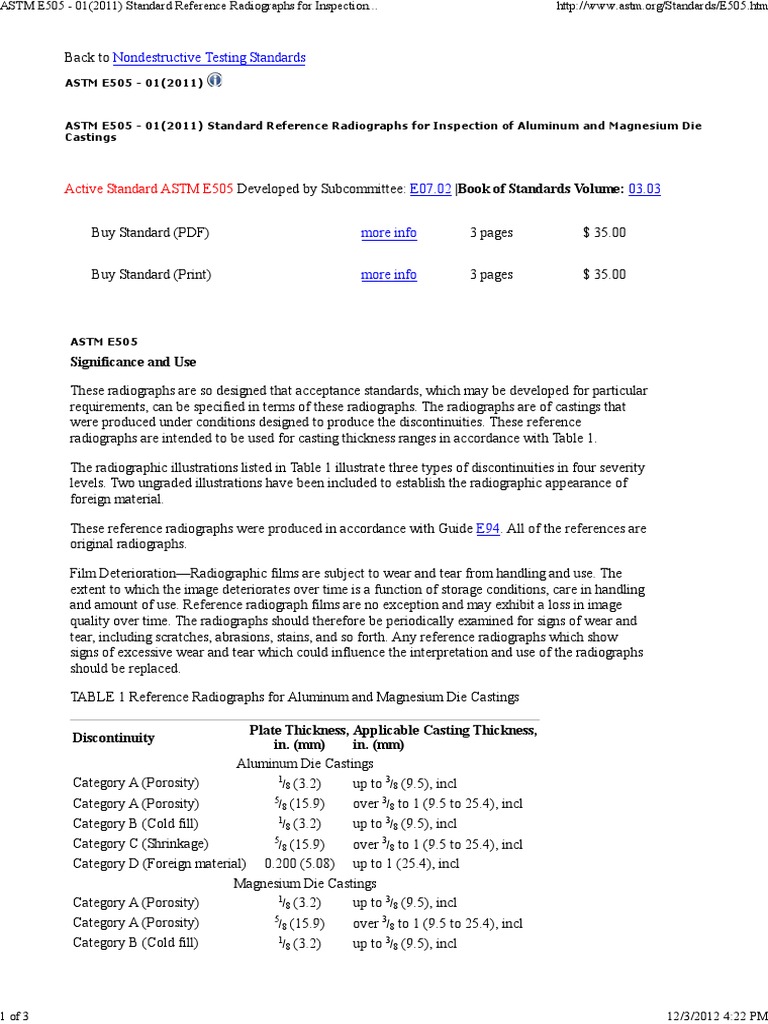 ASTM E505 - 01(2011) Standard Reference Radiographs for Inspection of ...