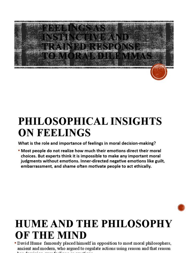 Feelings As Instinctive and Trained Response To Moral Dilemmas | PDF ...
