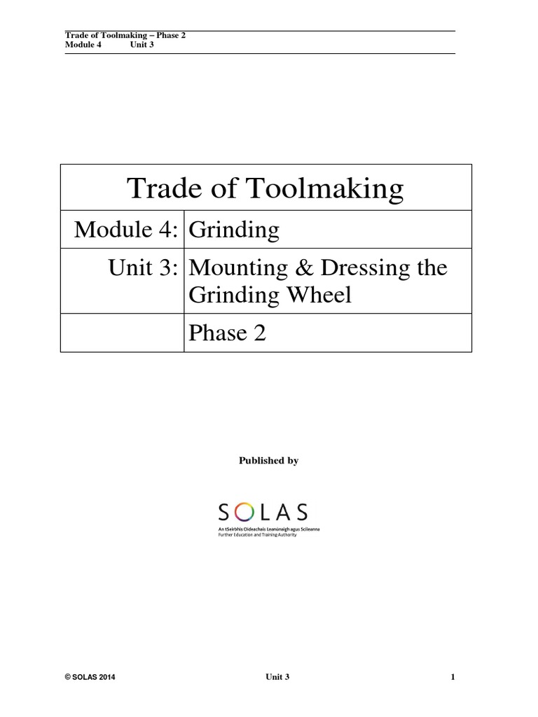 m4 - U3 - Mounting & Dressing The Grinding Wheel | PDF | Grinding ...
