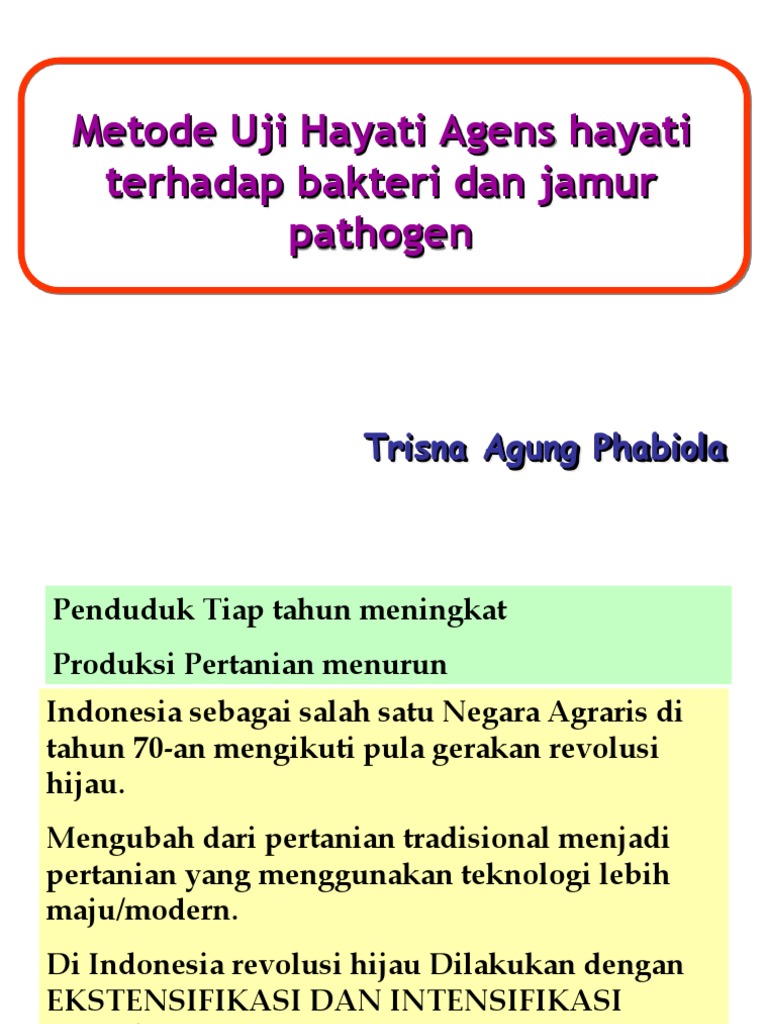 Metode Uji Agen Hayati Terhadap Bakteri Dan Jamur | PDF | Kesehatan ...
