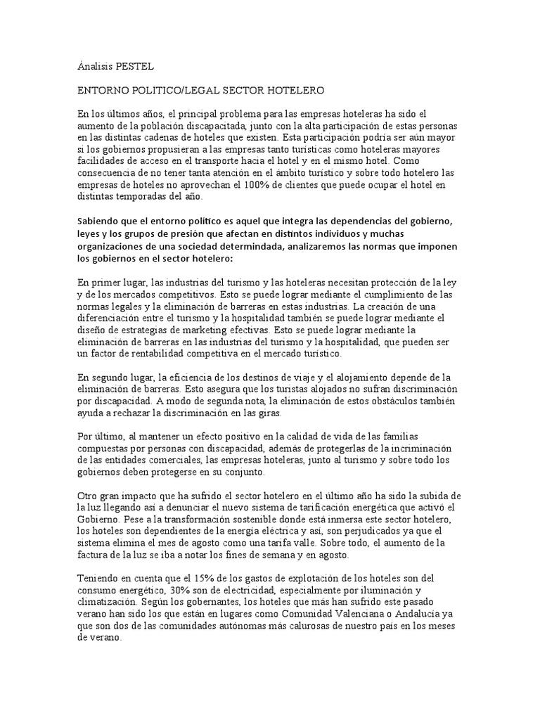 Entorno Politico:Legal | PDF | Hotel | Turismo