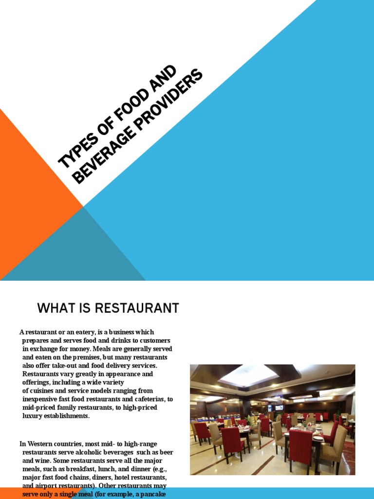 Types of Food and Beverage Providers | PDF