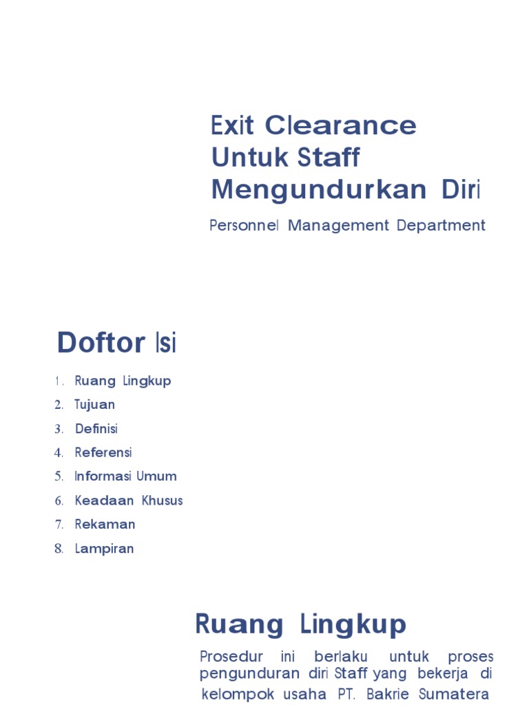 Exit Clearance untuk Staf | PDF