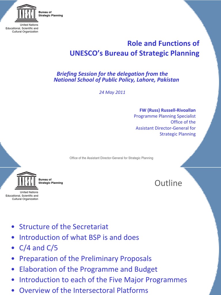 Role and Functions of UNESCO's Bureau of Strategic Planning: An ...