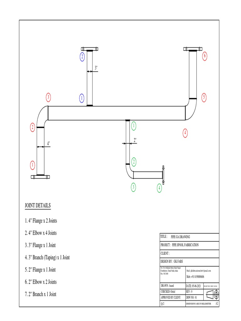 Pipe GA Drawing and Joint Details | PDF