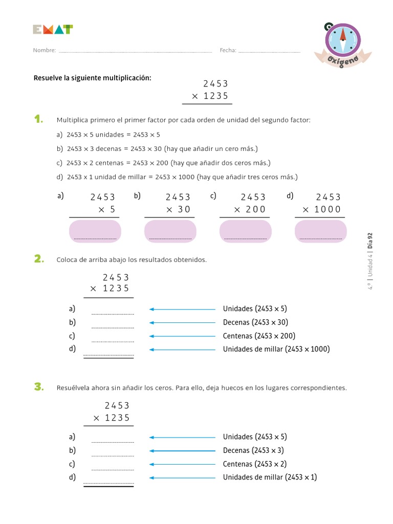 MATEMÁTICAS Unidad 4 4º Primaria | PDF