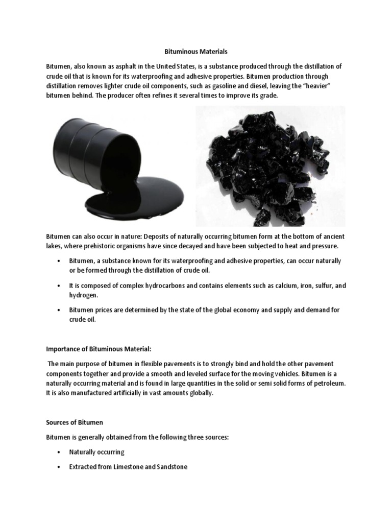 Bituminous Materials | Download Free PDF | Asphalt | Road Surface