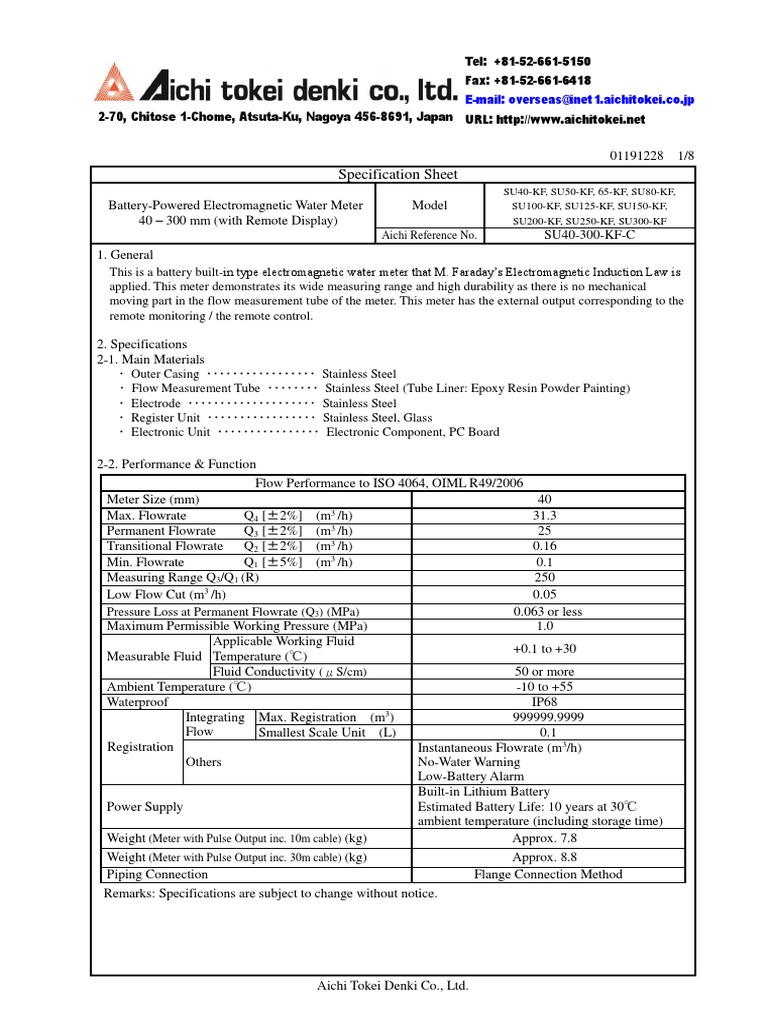 SU40 SU300 KF C Spec Eng Global Standard | PDF