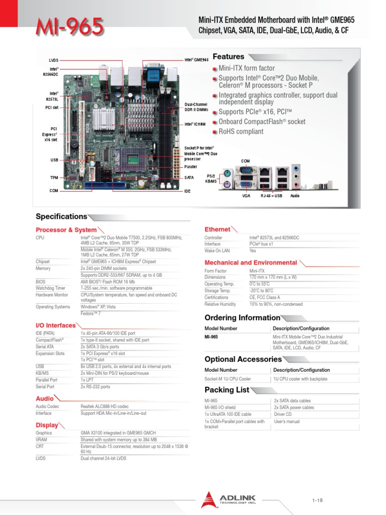 MI-965 Datasheet 1 | PDF
