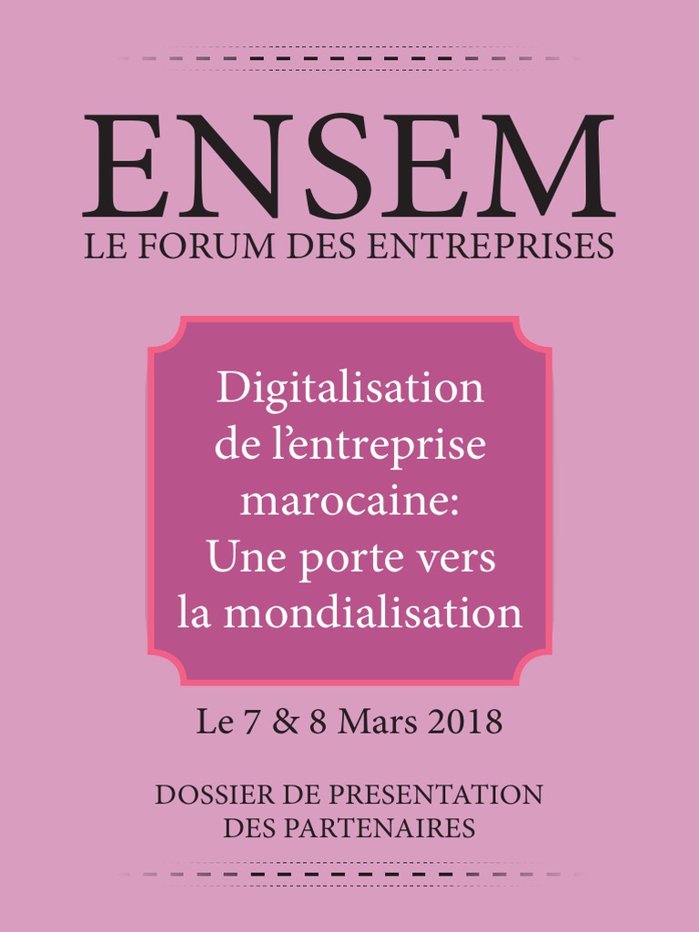 FORUM ENSEM ENTREPRISES - Digitalisation de L'entreprise Marocaine | PDF | Maroc | Business