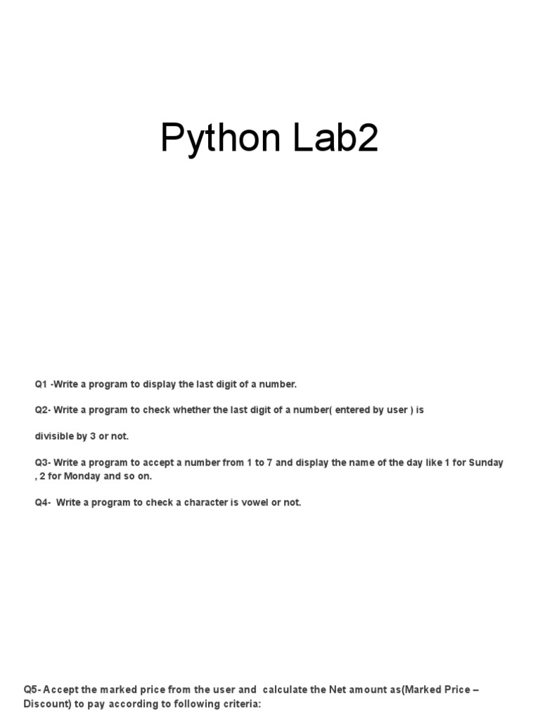 Lab2 Python | PDF | Computers