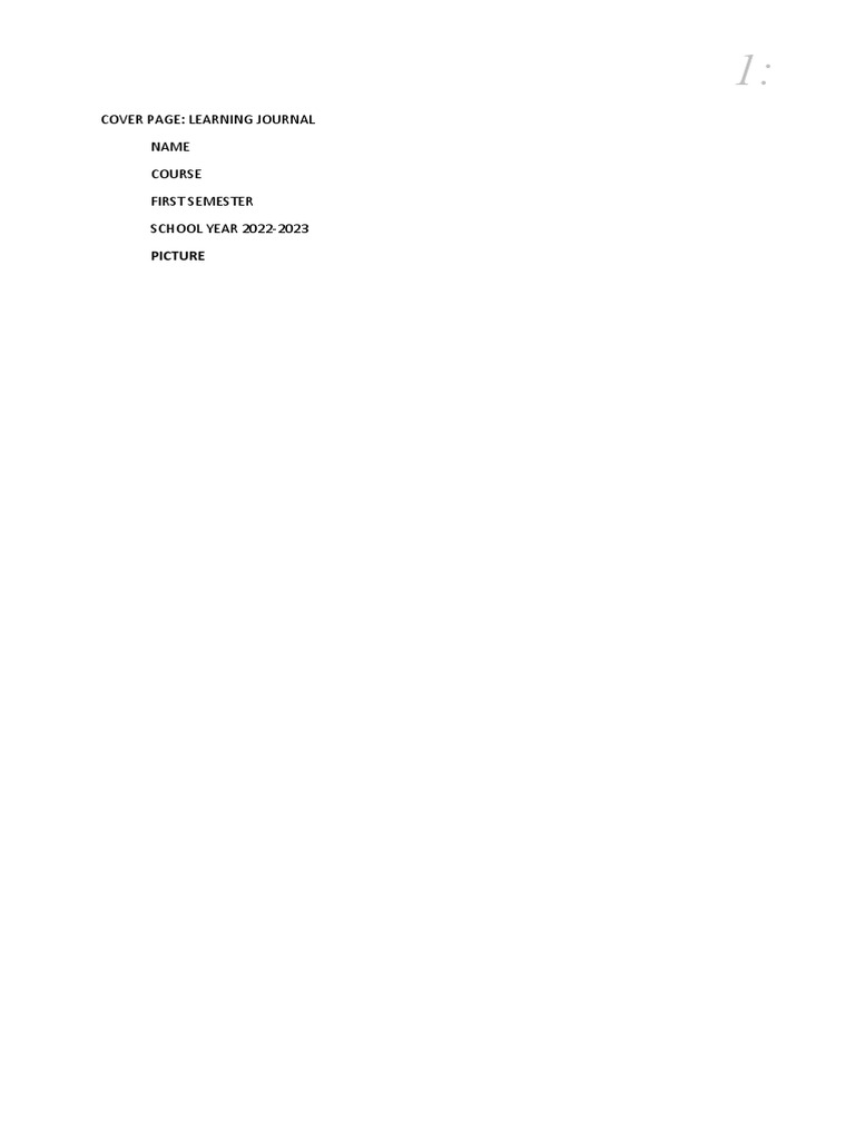 Learning Journal Cover Page Design | PDF | Art