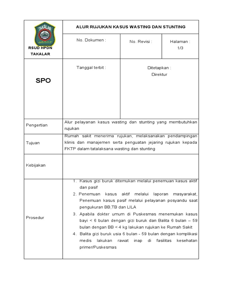 Spo Alur Rujukan Stunting Dan Wasting | PDF