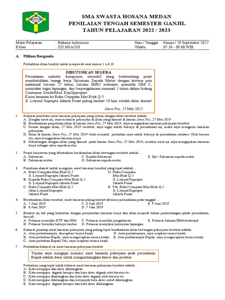 Bahasa Indonesia 12 Mia-Iis | PDF