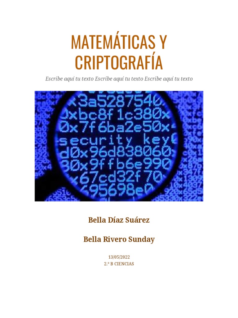 Matemáticas y Criptografía | PDF | Criptografía | Cifrado