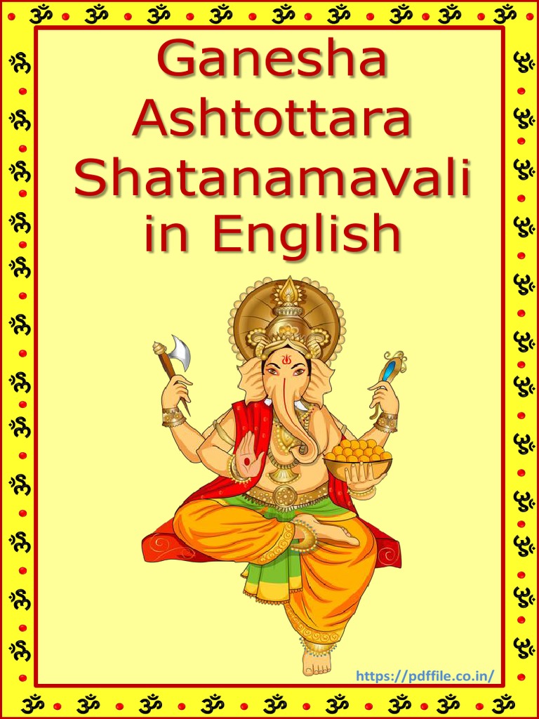 Ganesha Ashtottara Shatanamavali in English | PDF | Indian Religions ...