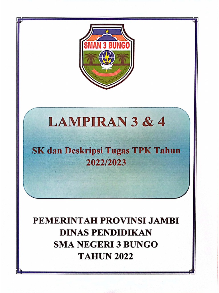 5-6. LAMPIRAN 3 & 4 SK Dan Deskripsi Tugas TPK Tahun 2022-2023 | PDF