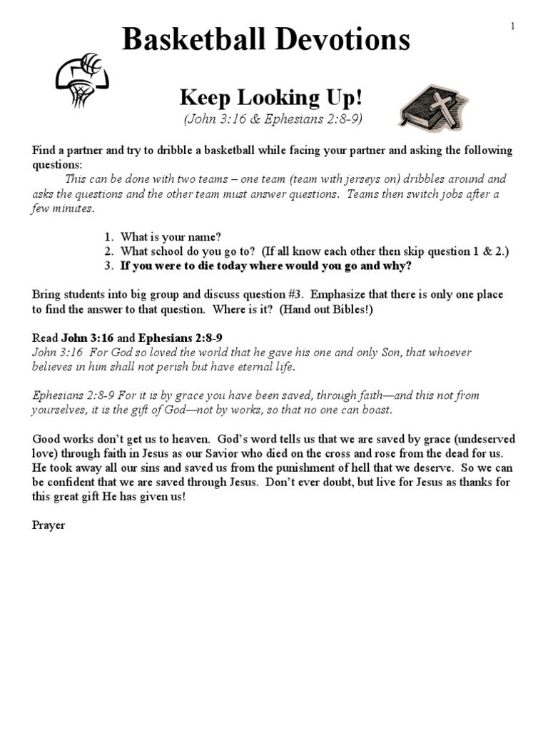 Basketball Devotions for Teamwork and Faith | PDF | Armor Of God | Prayer