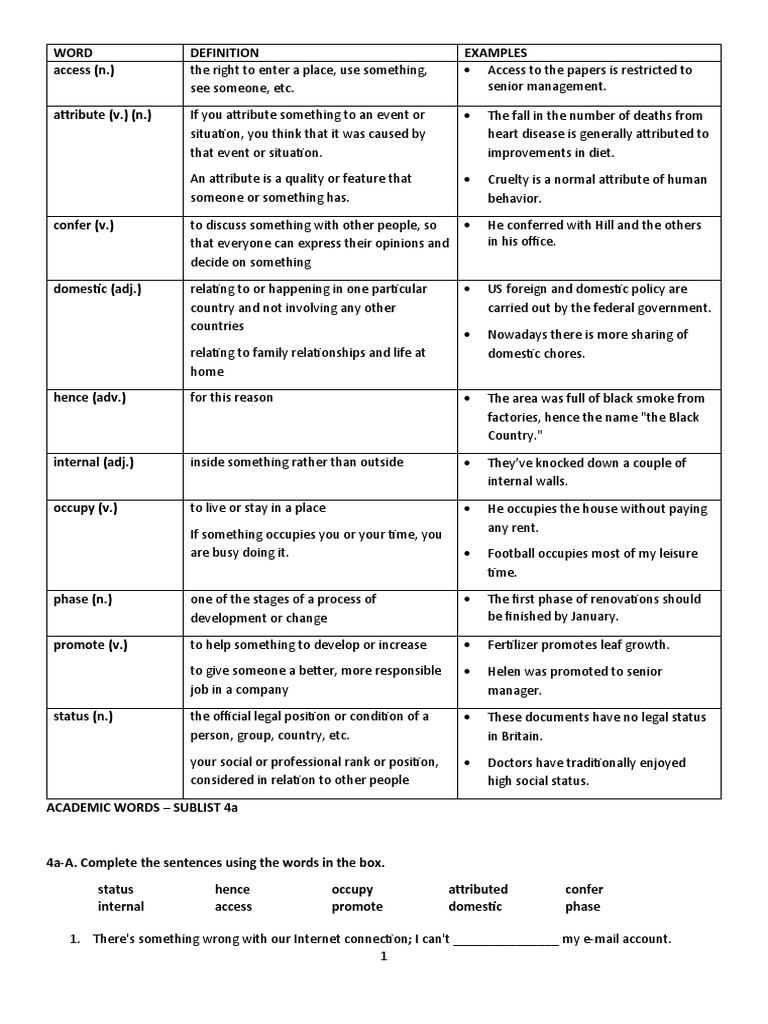 Academic Vocabulary: Definitions & Usage | PDF | Hypothesis | Stress ...