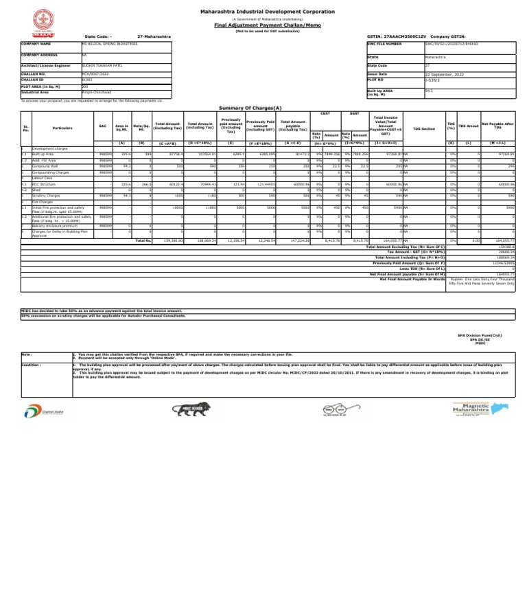 Adjustment Challan-Helical Springs | PDF | Value Added Tax | Public Finance